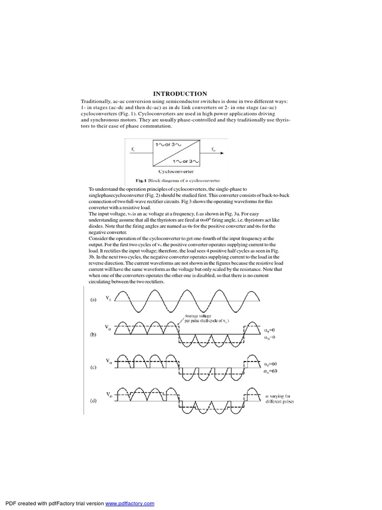Cycloconverter Manual | PDF | Rectifier | Physical Quantities