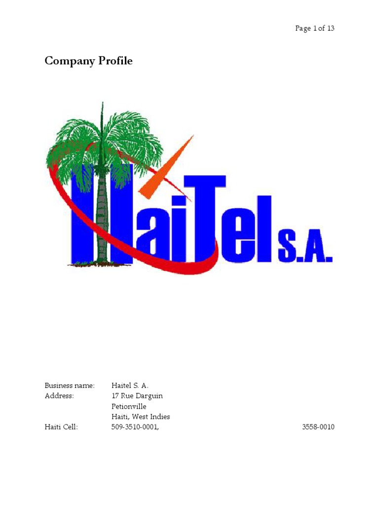 Haitel Company Profile | PDF | Prepaid Mobile Phone | Telecommunication