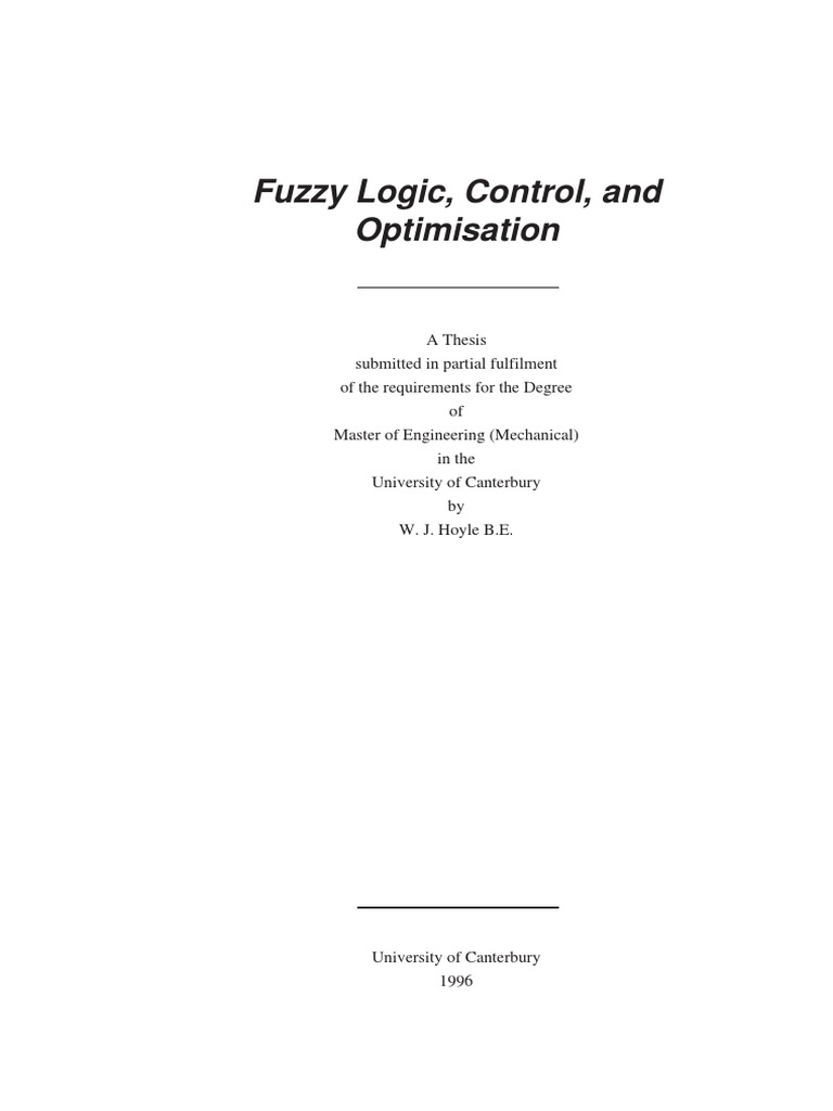 Fuzzy Control | PDF | Fuzzy Logic | Mathematical Optimization