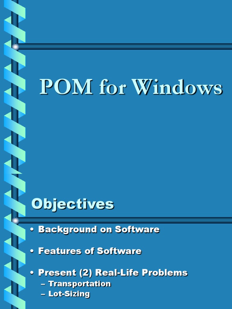 Pom for Windows | Inventory | Mathematical And Quantitative Methods ...