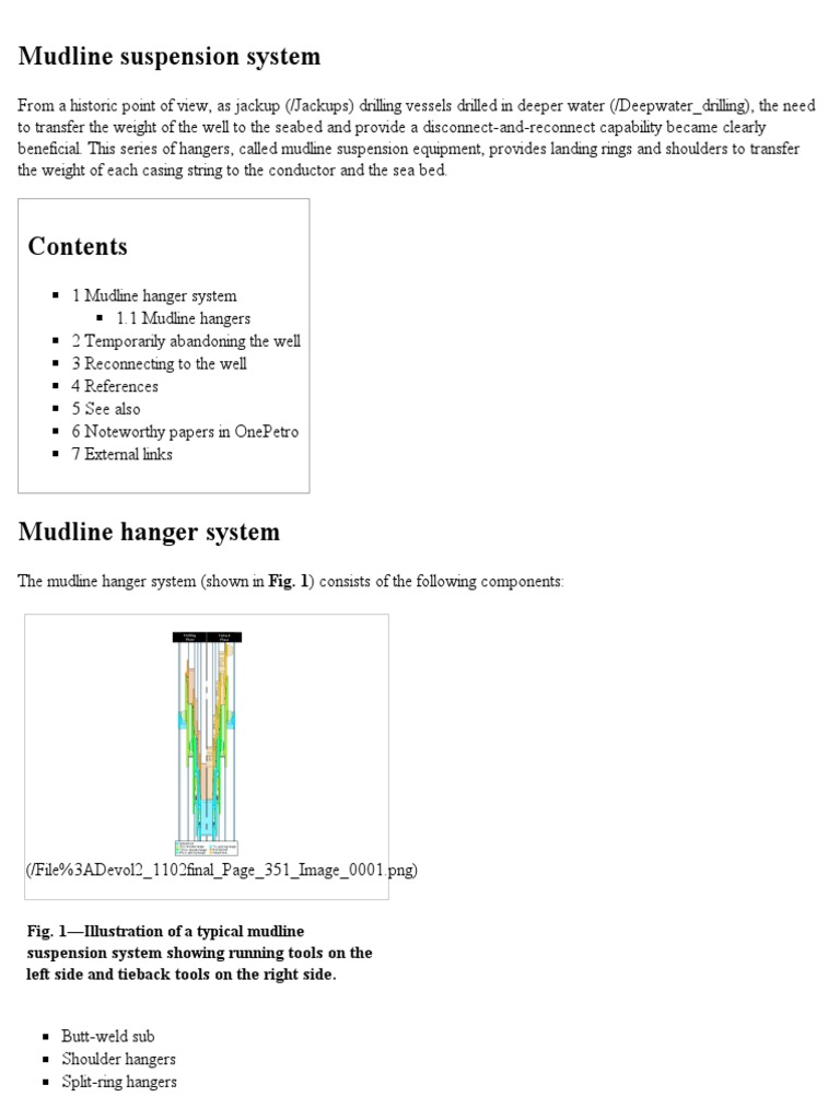 Mudline Suspension System | PDF | Casing (Borehole) | Drilling Rig