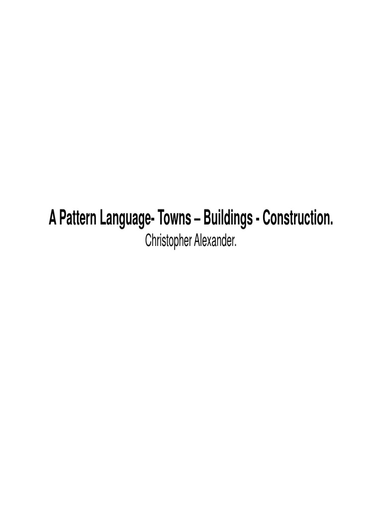 A Pattern Language | PDF