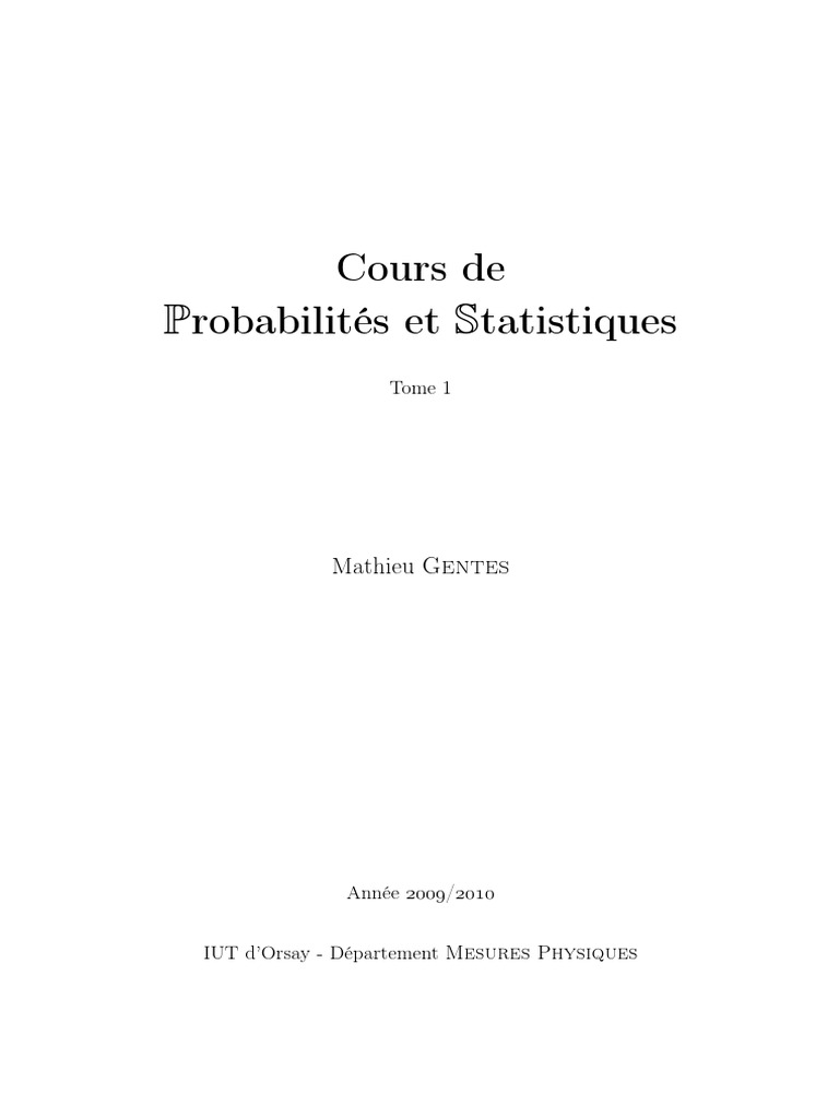 Probabilités Et Statistiques | PDF