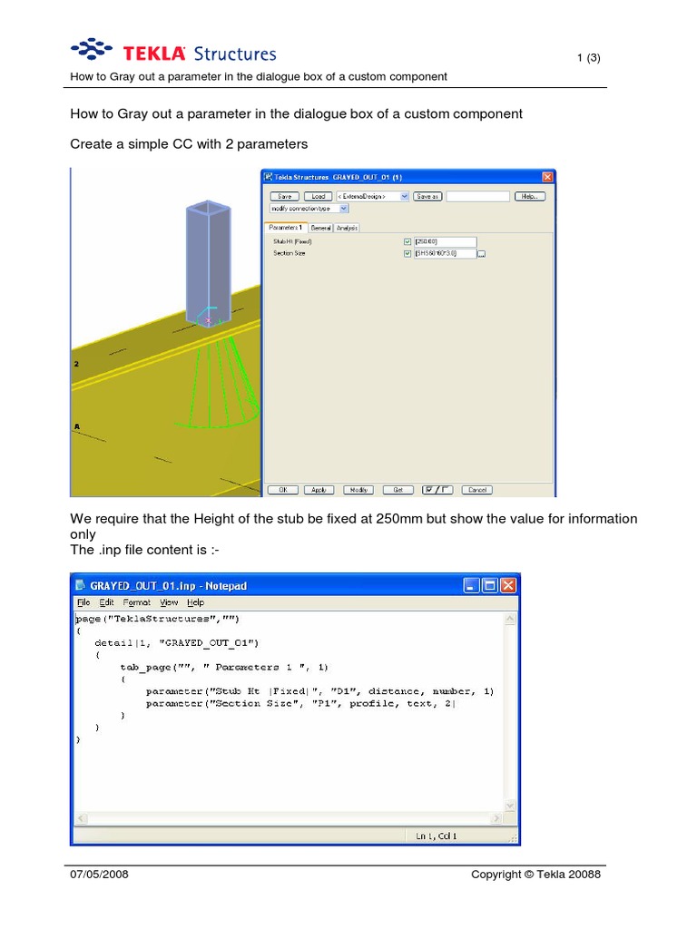 Tekla - How To Gray Out A Parameter in CCs | PDF