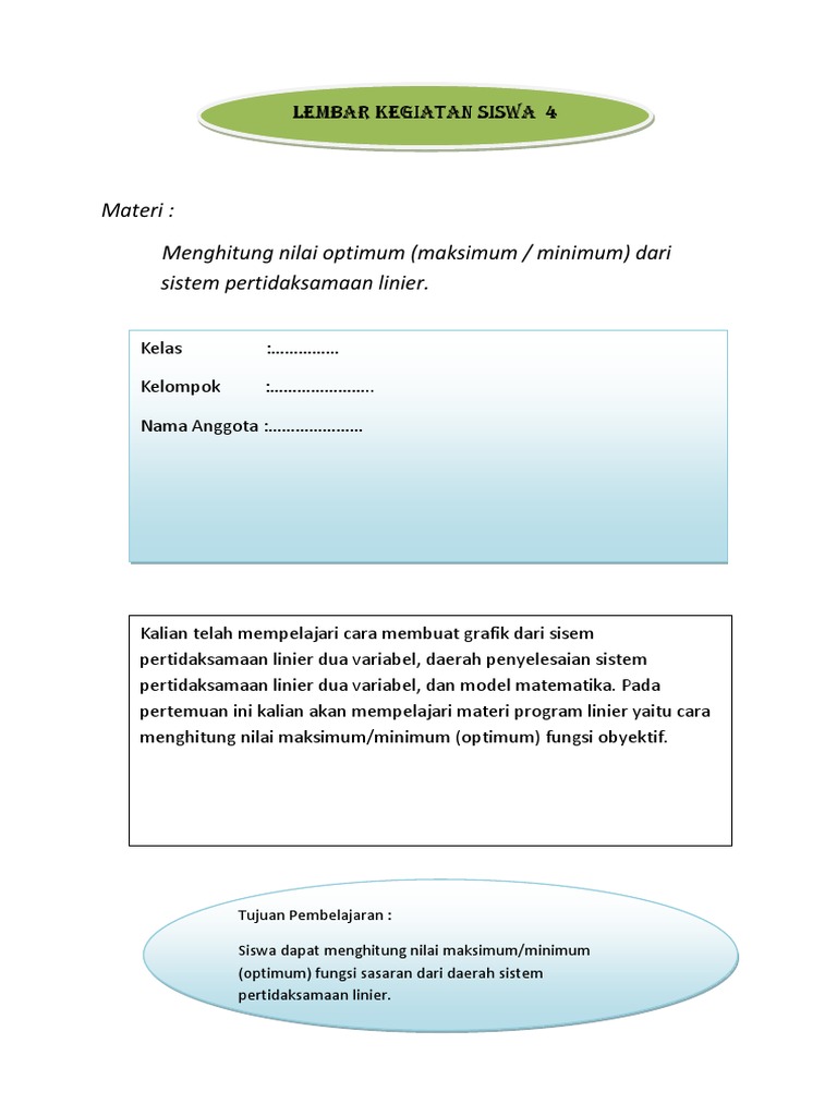 Cara Membuat Model Matematika Program Linear - Seputar Model