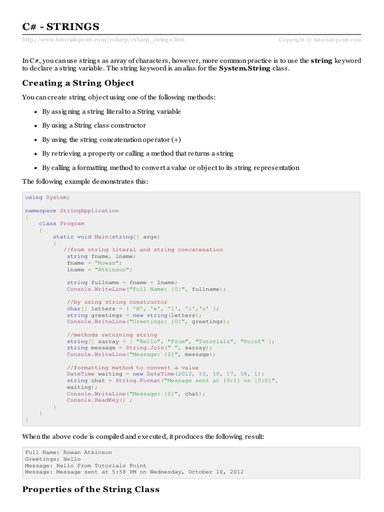 C Strings Creating A String Object Pdf String Computer Science Array Data Structure
