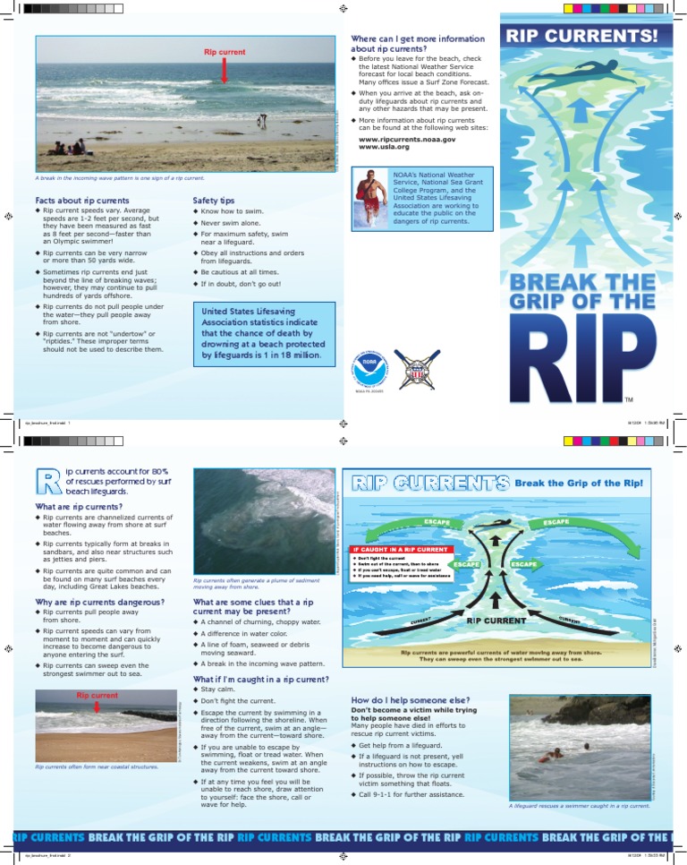 2005 Nws Rip Currents Brochure Final 2p | PDF | Physical Oceanography ...