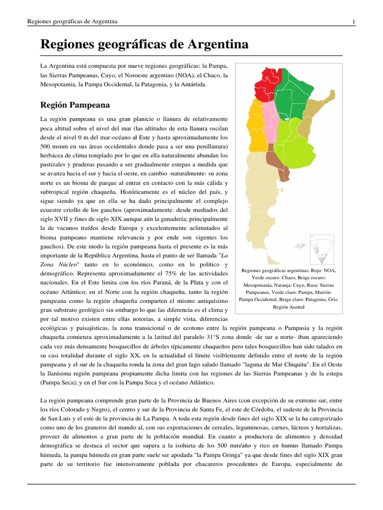 Regiones Geográficas de Argentina | PDF | Andes | Ciencias de la Tierra