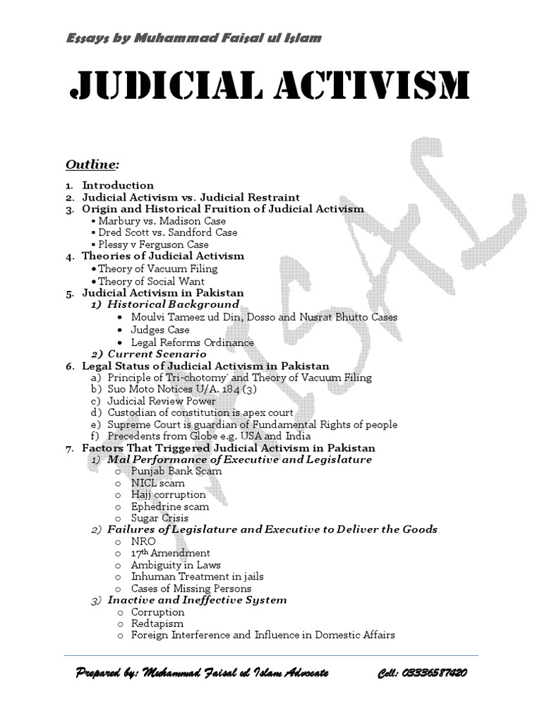 Judicial Activism in Pakistan | PDF | Judiciaries | United States ...