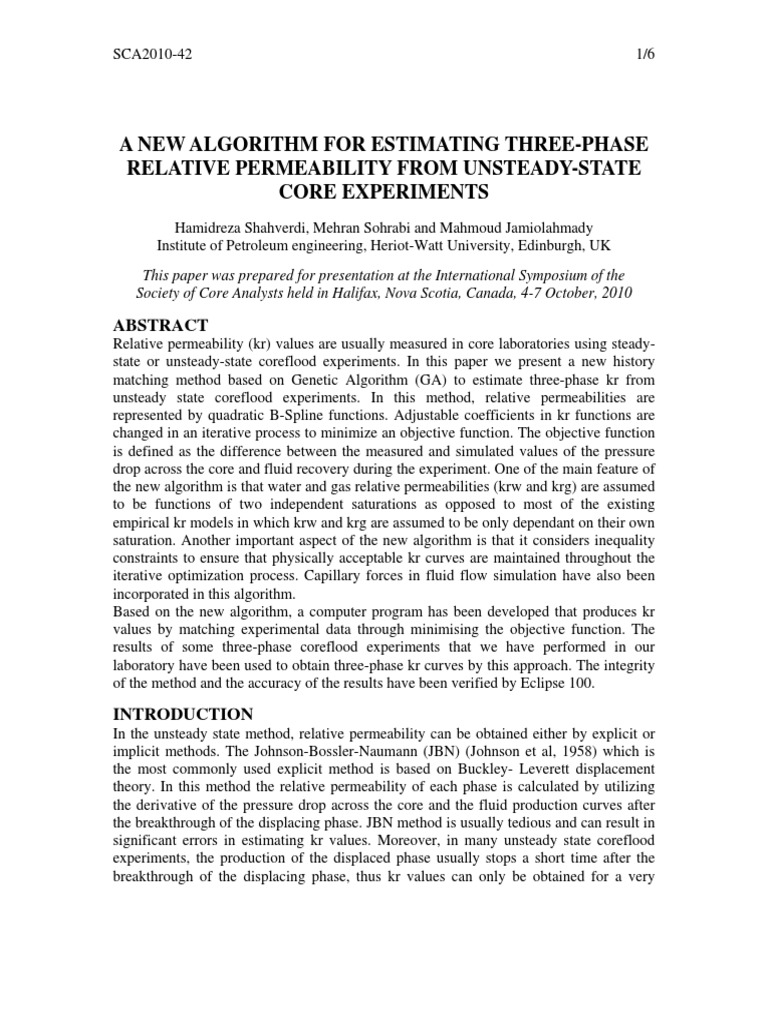 Estimating Three-Phase Relative Permeability from Unsteady-State Core ...
