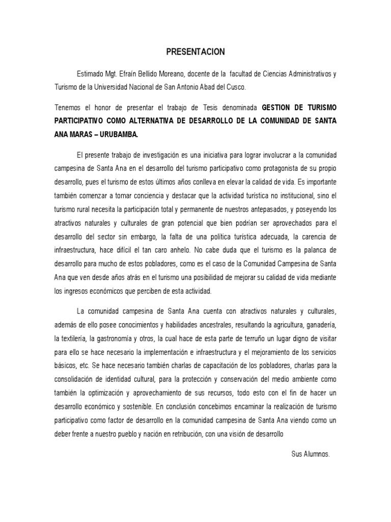 Comunidad de Santa Ana - Moray | PDF | Turismo | Oferta (economía)