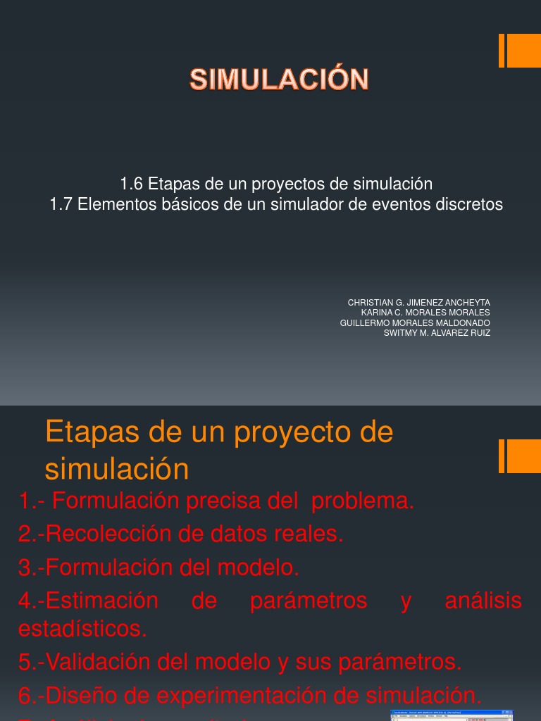1.6 Etapas de Un Proyecto de Simulacion | PDF | Simulación | Estadísticas
