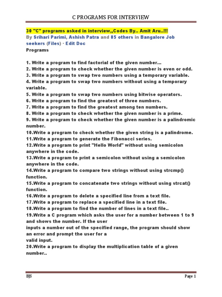 C Programs | PDF | Filename | Computer File