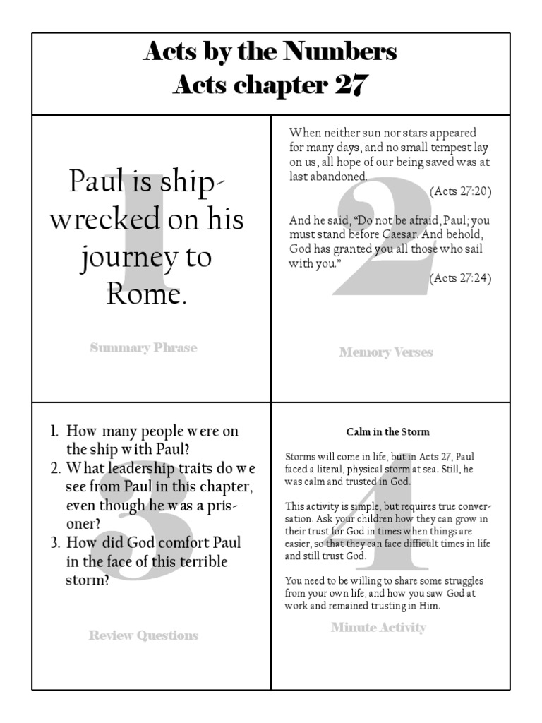 Acts by The Numbers Chapter 27 | PDF | Acts Of The Apostles | Paul The ...