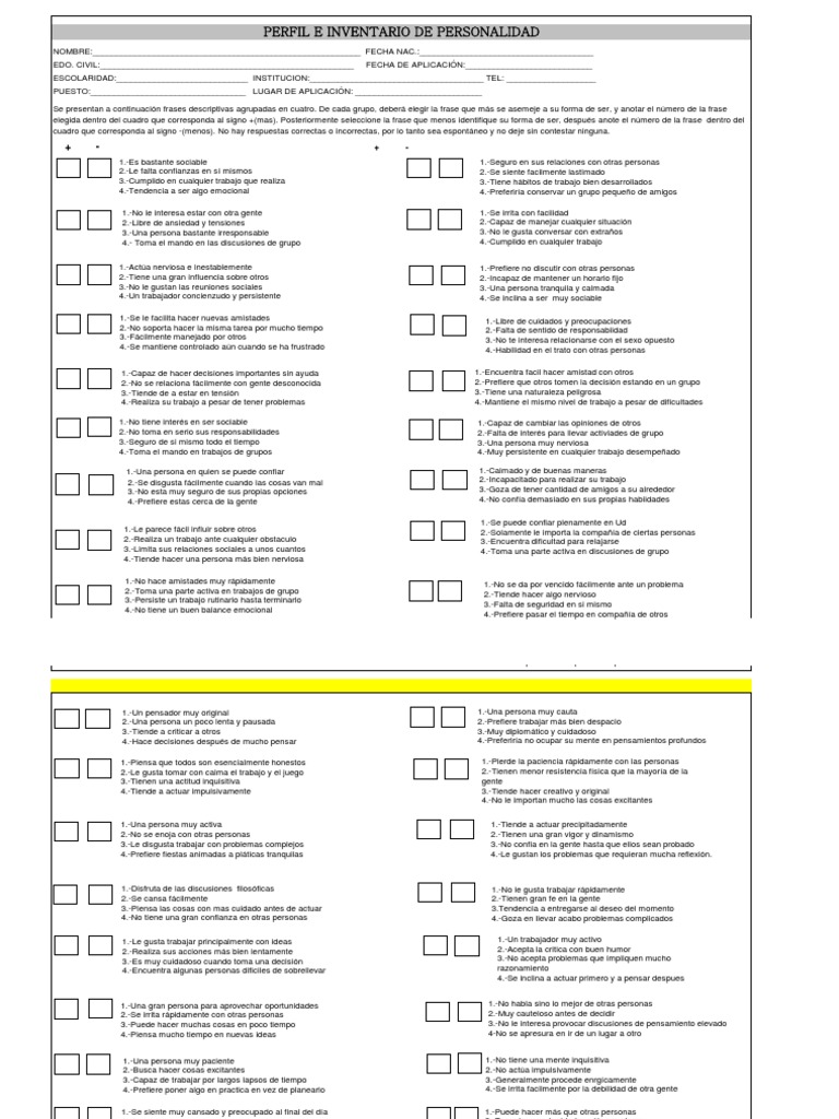 Hoja de Respuesta Gordon - 1 | PDF