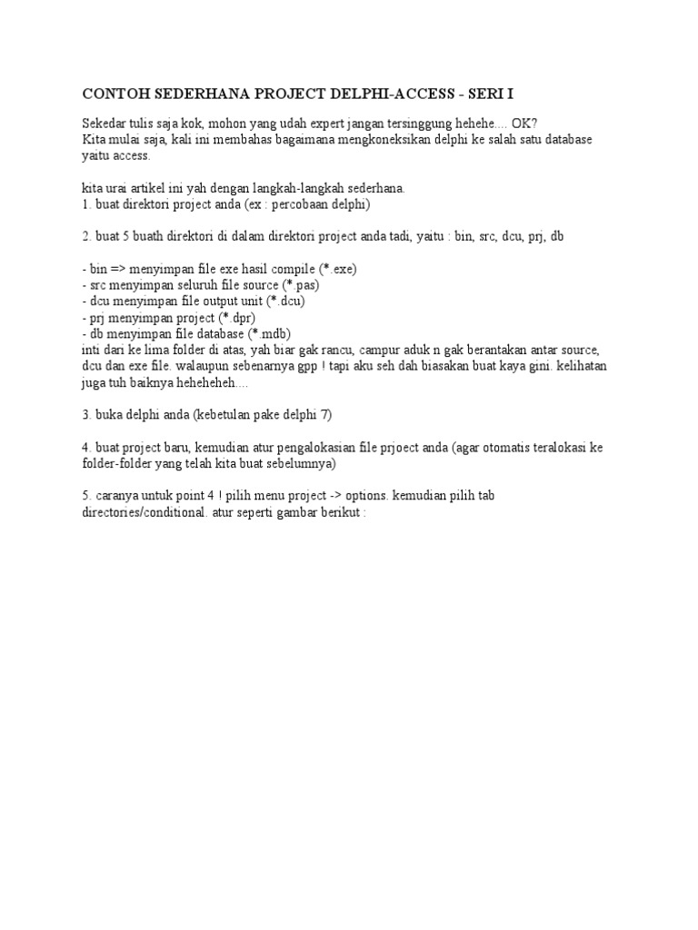 Contoh Sederhana Project Delphi | PDF
