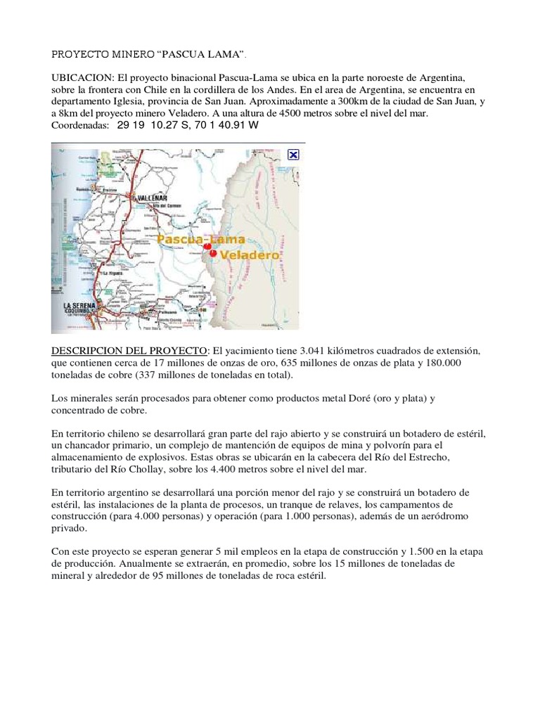 Ficha Tecnica Pascua Lama PDF | PDF | Entorno natural | Ciencias de la ...