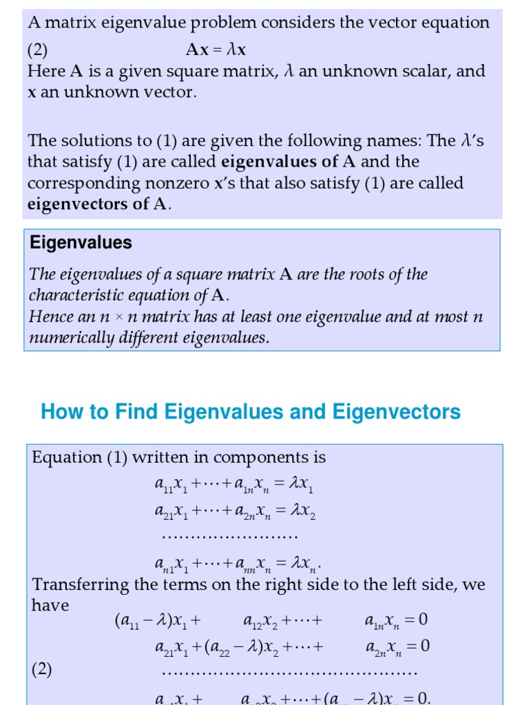 Two Examples On Eigenvector and Eigenvalue | PDF | Eigenvalues And Eigenvectors | Matrix ...