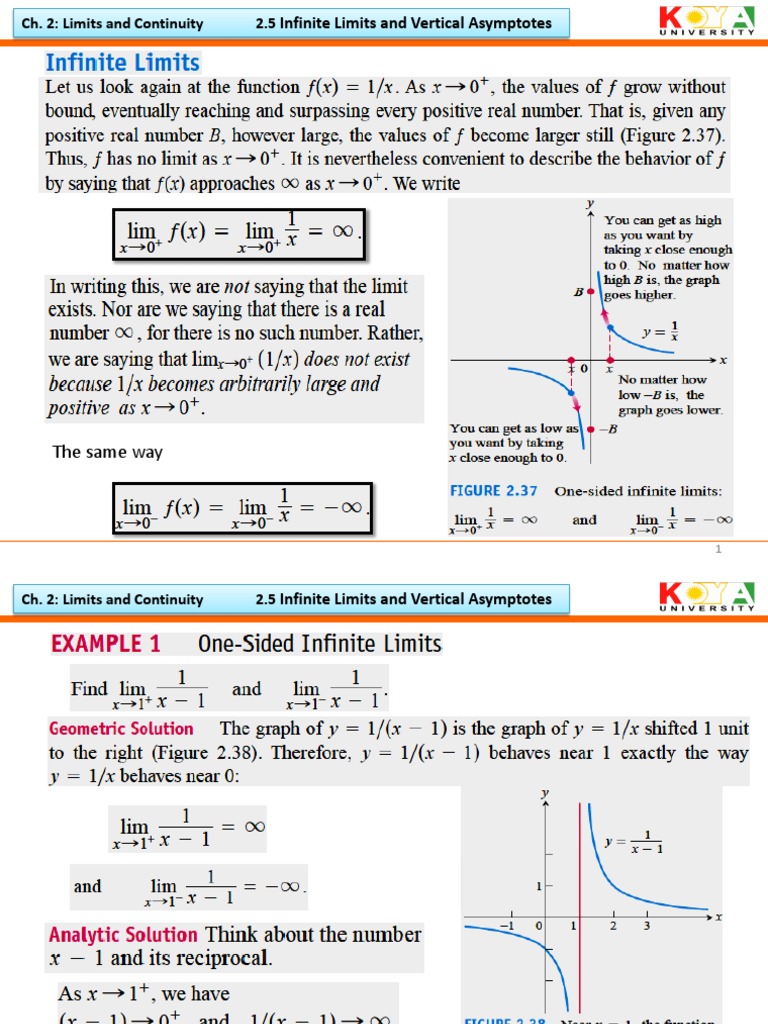 Infinite Limits and Vertical Asymptotes | PDF | Teaching Methods ...