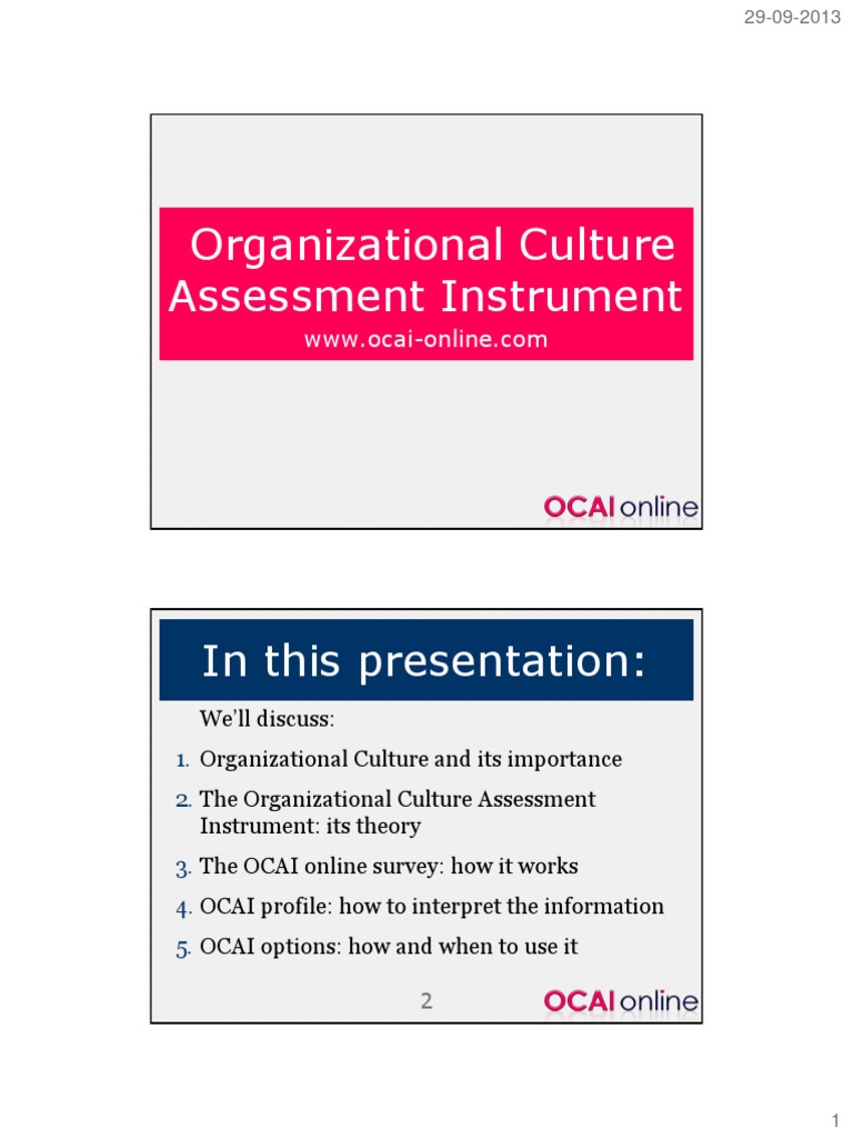Ocai General Information | PDF | Organizational Culture | Leadership