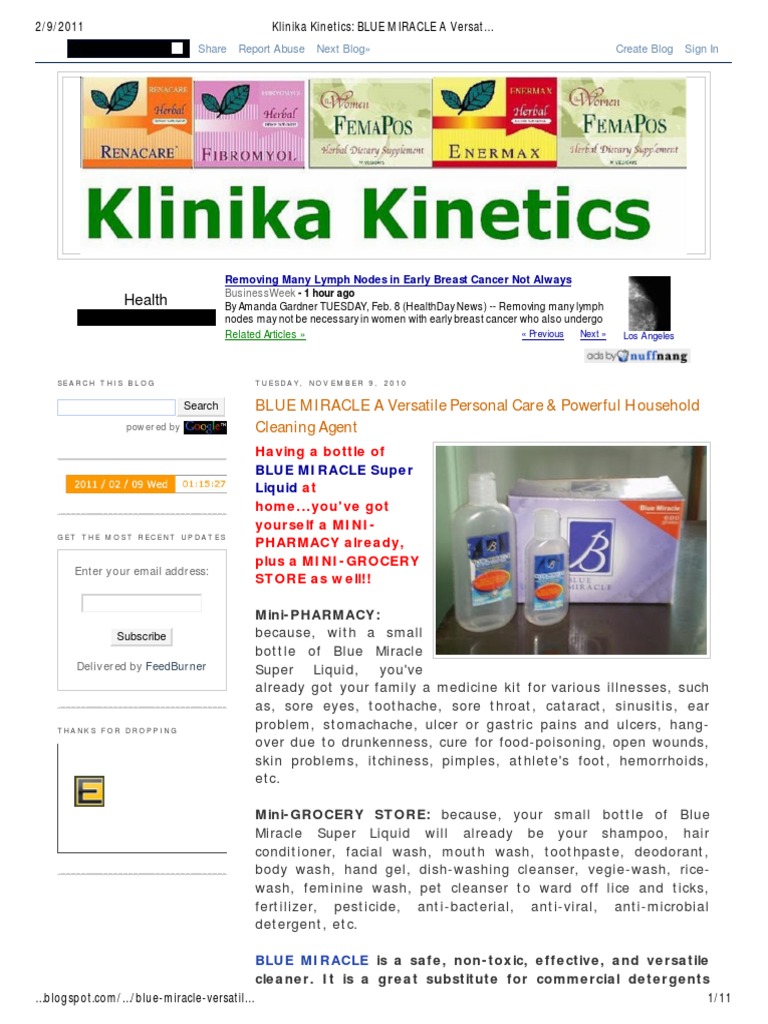 Blue Miracle Super Liquid PDF | PDF | Disinfectant | Wellness