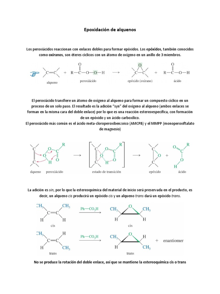 Epoxidación de Alquenos | PDF | Catálisis | Reacciones químicas