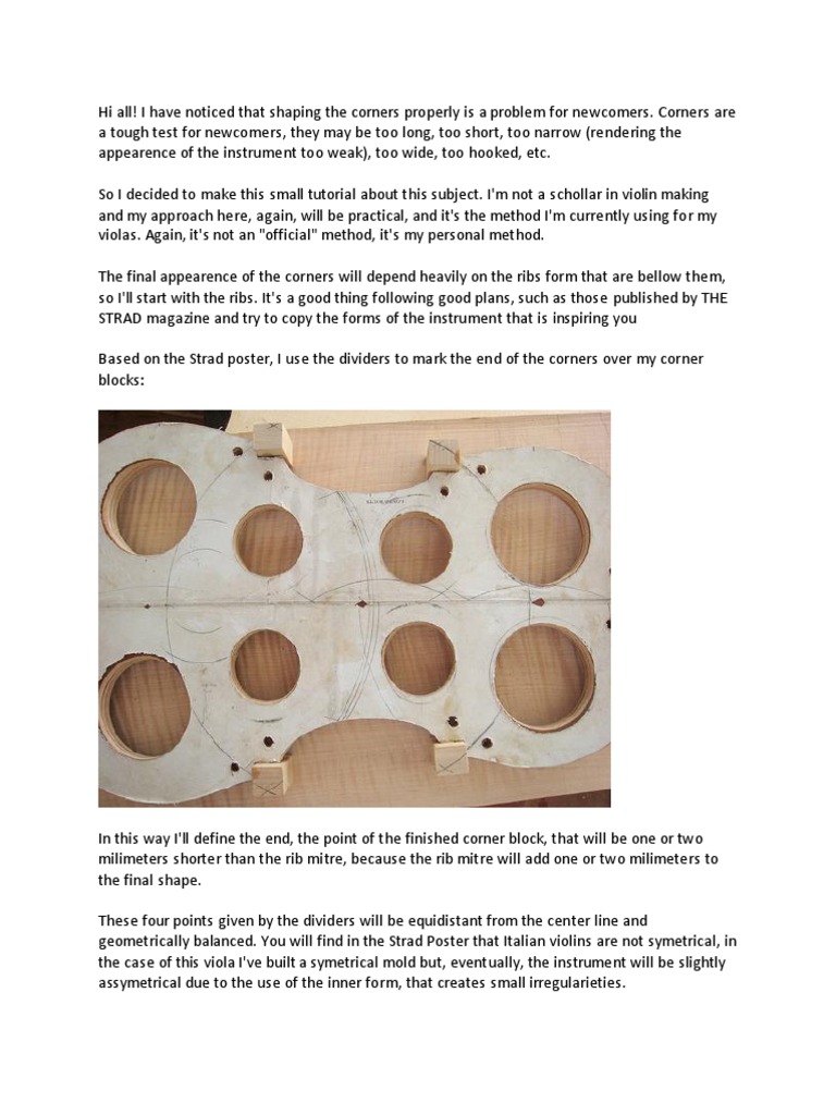 Shaping Violin or Viola Corners | PDF | Violin | Nature