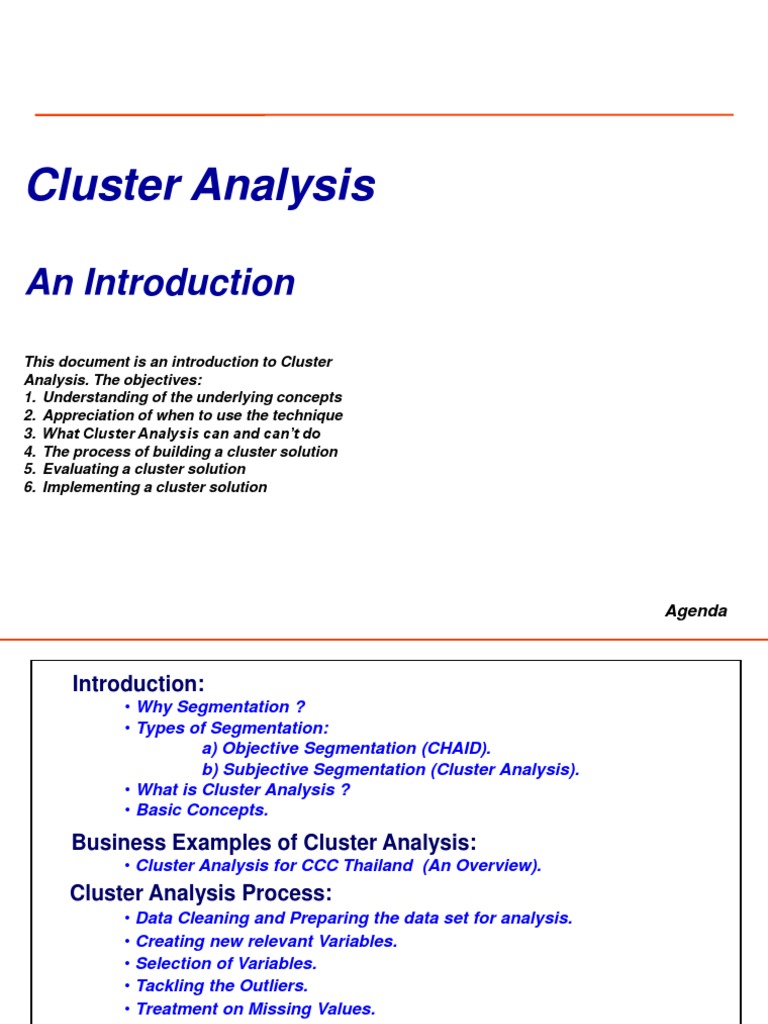 Cluster Analysis | PDF | Market Segmentation | Cluster Analysis