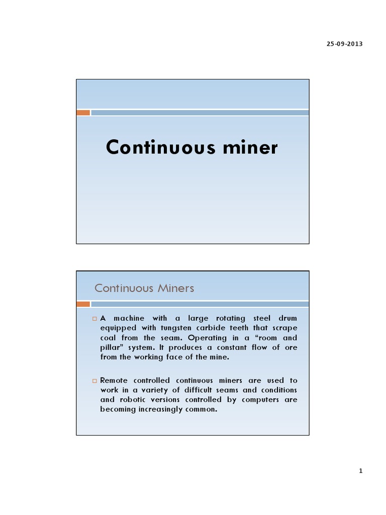 Continous Miner | PDF | Mining | Electric Motor