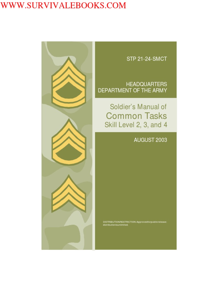 2003 US Army Soldiers Manual of Common Tasks Skill Level 2, 3, 4 476p ...