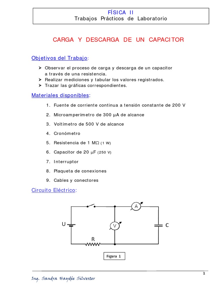 Carga y Descarga de Un Capacitor | PDF | Condensador | Corriente eléctrica
