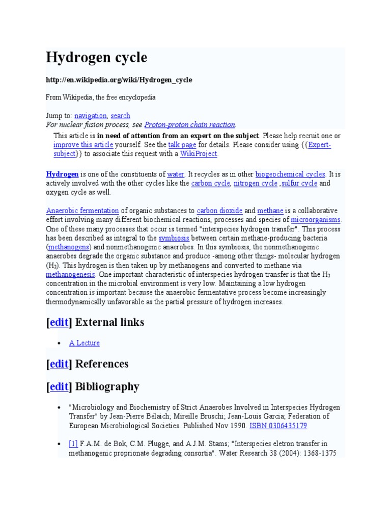 Hydrogen Cycle | PDF | Hydrogen | Chemical Process Engineering