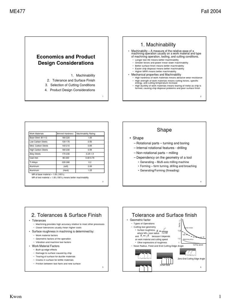 Economics and Product Design Considerations | PDF | Machining | Steel