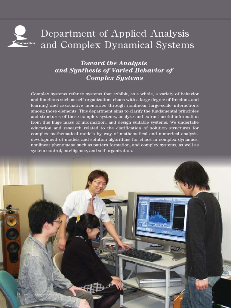 Toward Understanding Complex Phenomena: An Overview of the Department of Applied Analysis and ...