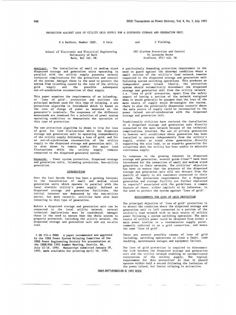 Ieee Transactions On Power Delivery, Vol. 8, No. 3, July 1993 | PDF ...
