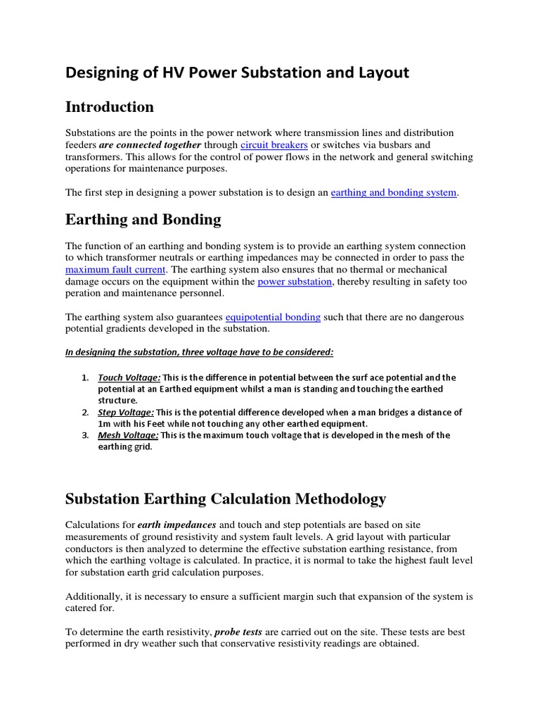 Designing of HV Power Substation and Layout | PDF | Electrical ...