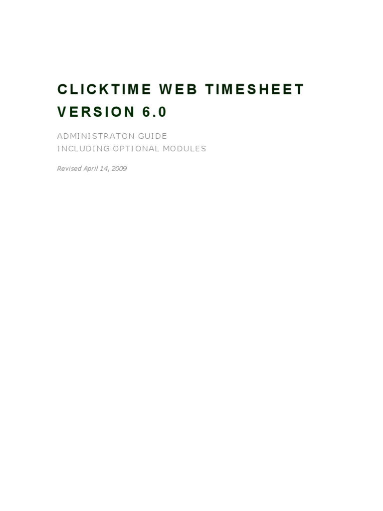 ClickTime Manual | PDF | Invoice | Cross Platform Software