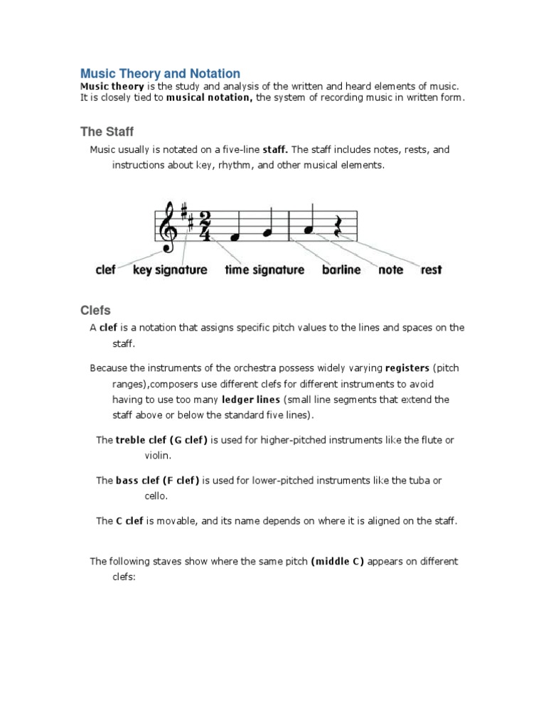 Music Theory and Notation | PDF | Art