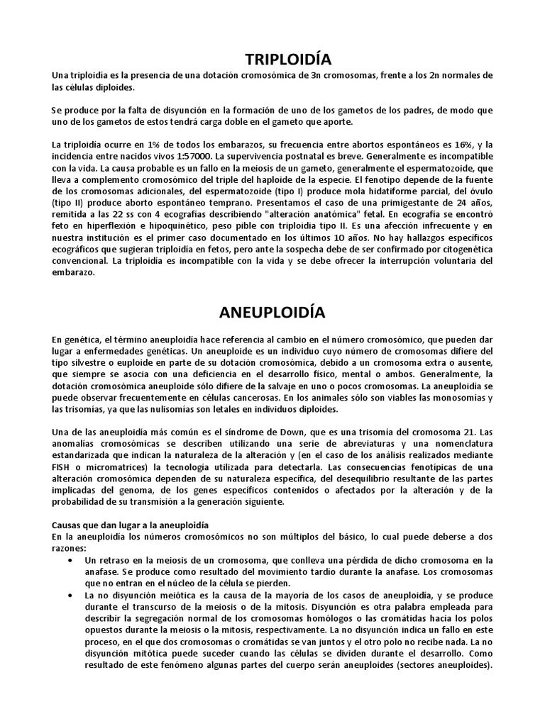 TRIPLOIDÍA | PDF | Deleción (Genética) | Genética
