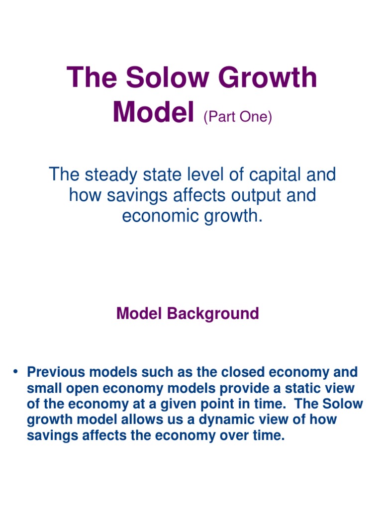 Macro3 Solow Growth Model 1 | PDF | Steady State | Economic Growth