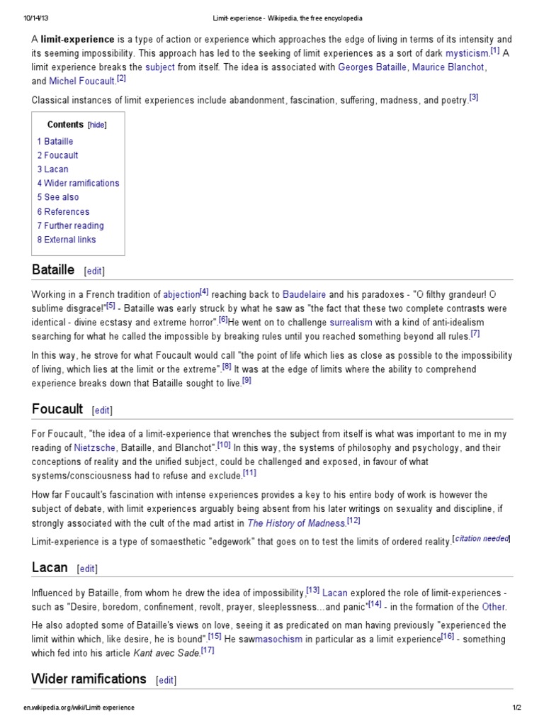 Limit Experience | PDF | Contemporary Philosophy | Philosophical Theories