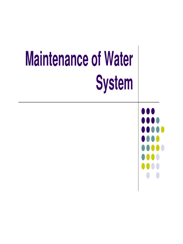 Maintenance of Water System | PDF | Purified Water | Osmosis