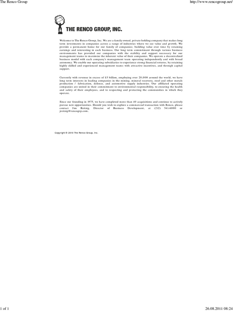 The Renco Group | PDF