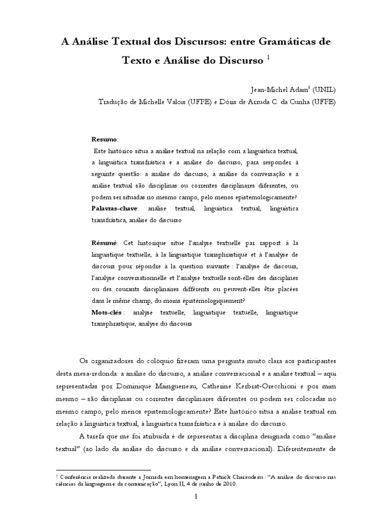 A Analise Textual Dos Discursos | Linguística | Semiótica