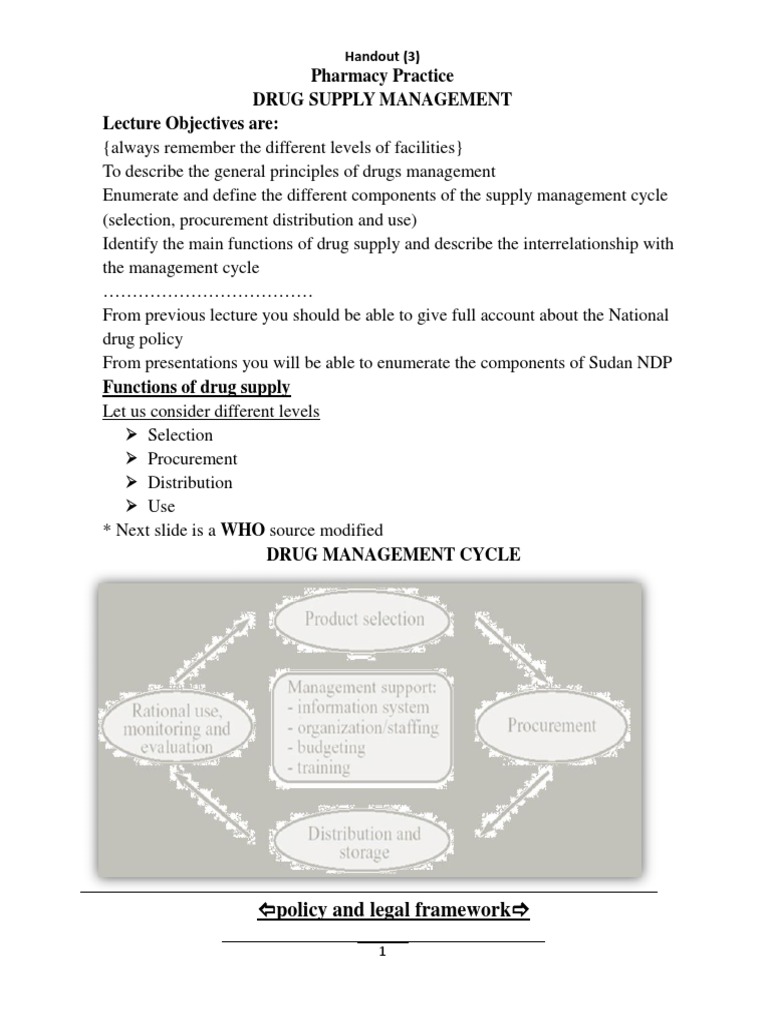 Drug Supply Management | PDF | Pharmaceutical Drug | Procurement