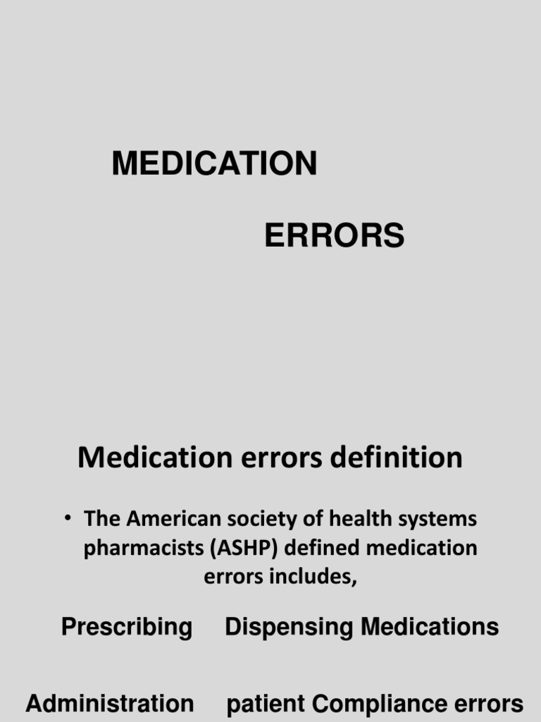 Medication Errors /PHARMACY | Medical Prescription | Pharmacy