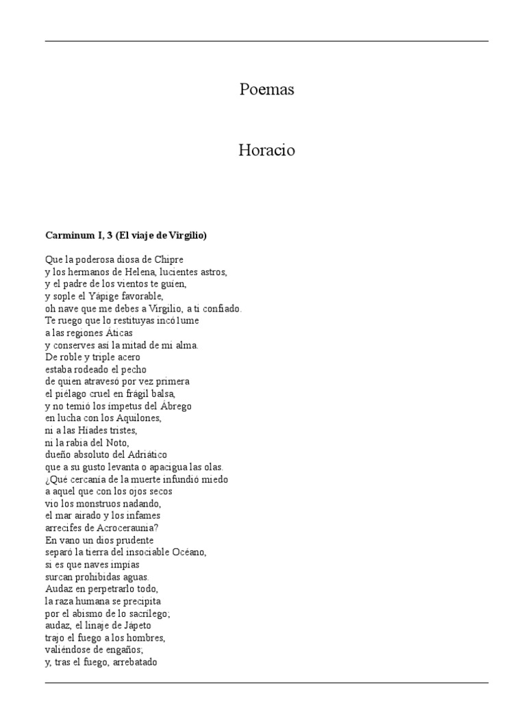 Horacio - Poemas | PDF | Naturaleza