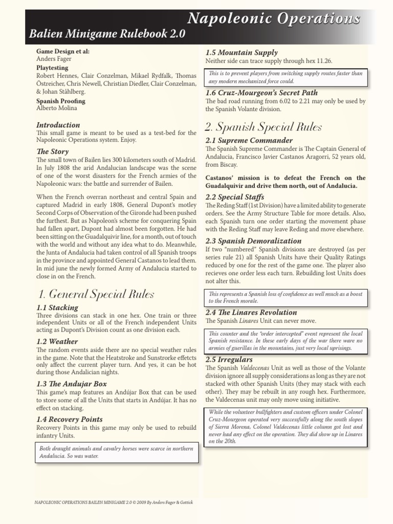 Napop Bailen Game Rules | PDF | Division (Military) | Spain