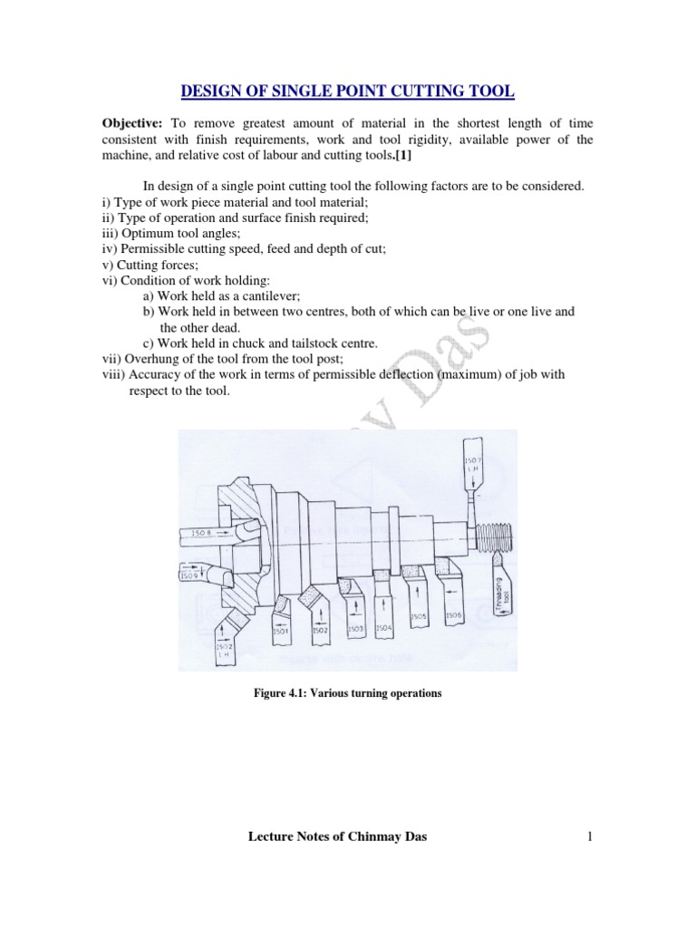 Design of Single Point Cutting Tool | PDF | Steel | Cast Iron