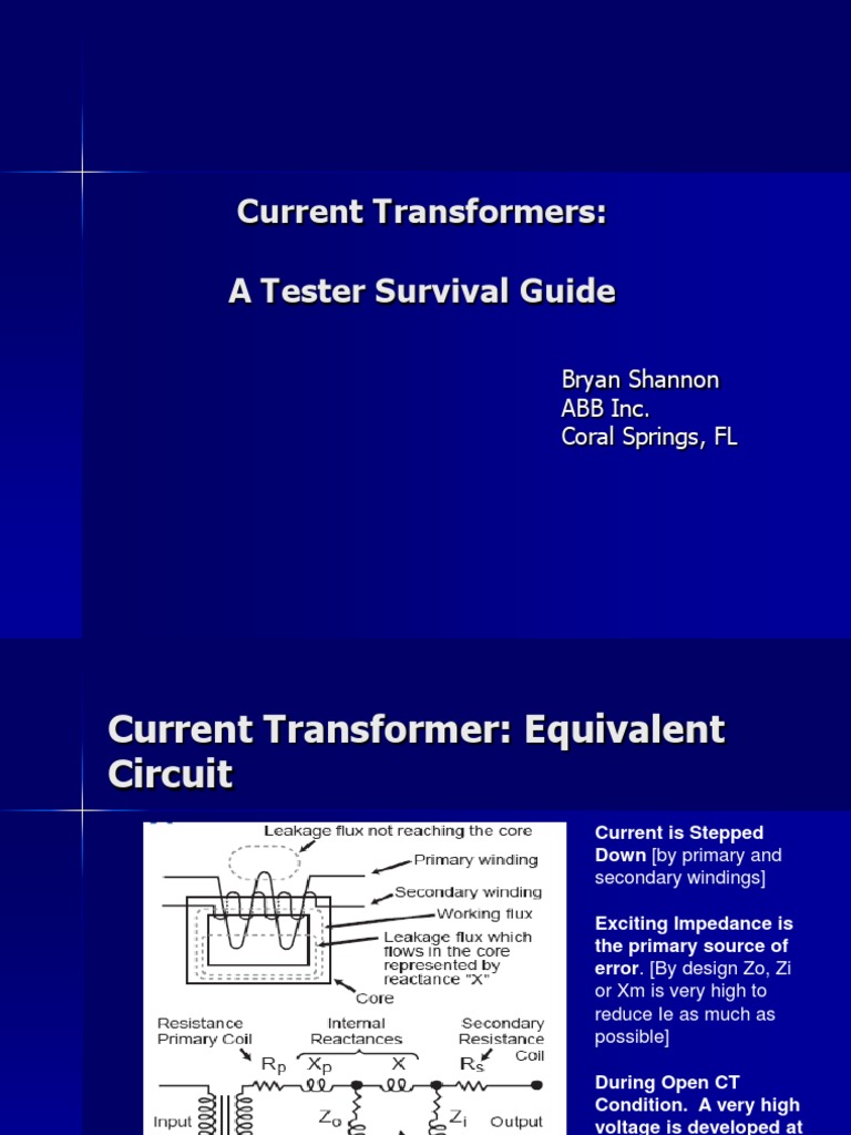 Current Transformer Relay Testing Guide | PDF | Transformer ...
